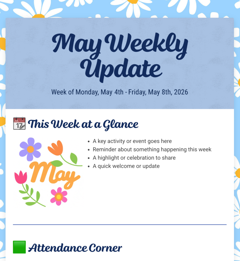 Free May Newsletter Templates for Schools