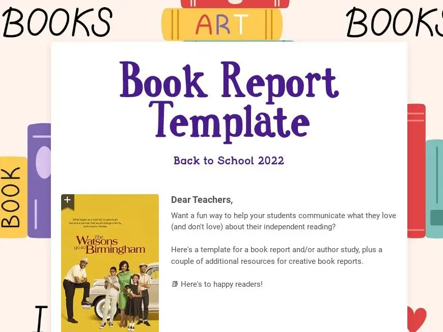 Get Creative with Book Reports! | Smore