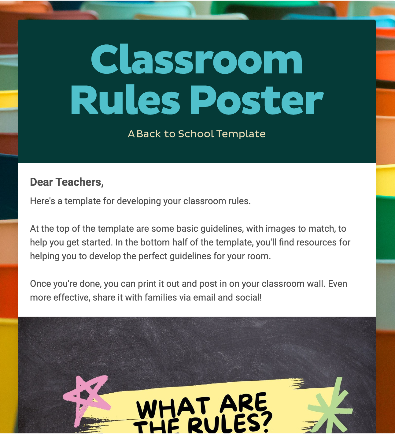 Classroom Rules Poster Template - Smore