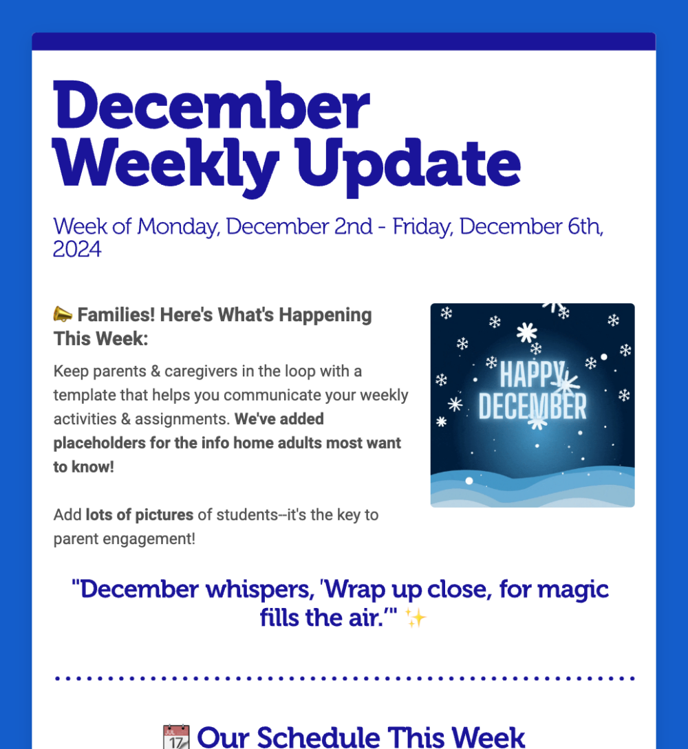 December Newsletter Templates