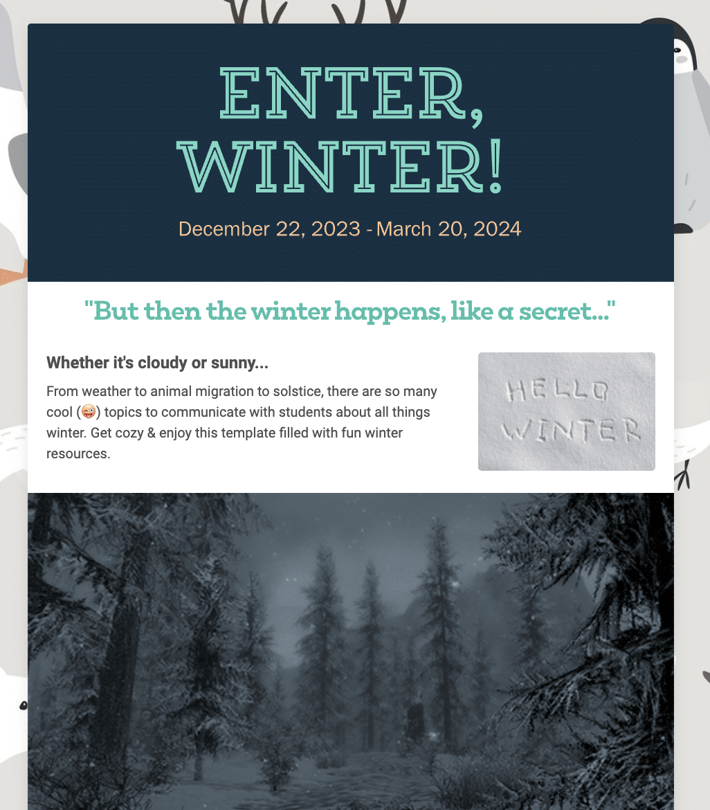 Winter Newsletter Template