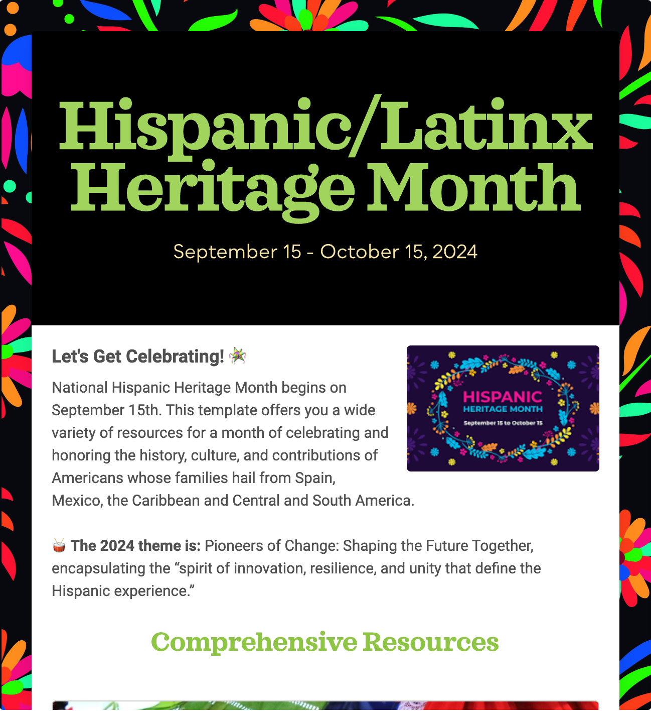 Hispanic/Latinx Heritage Month Template - Smore