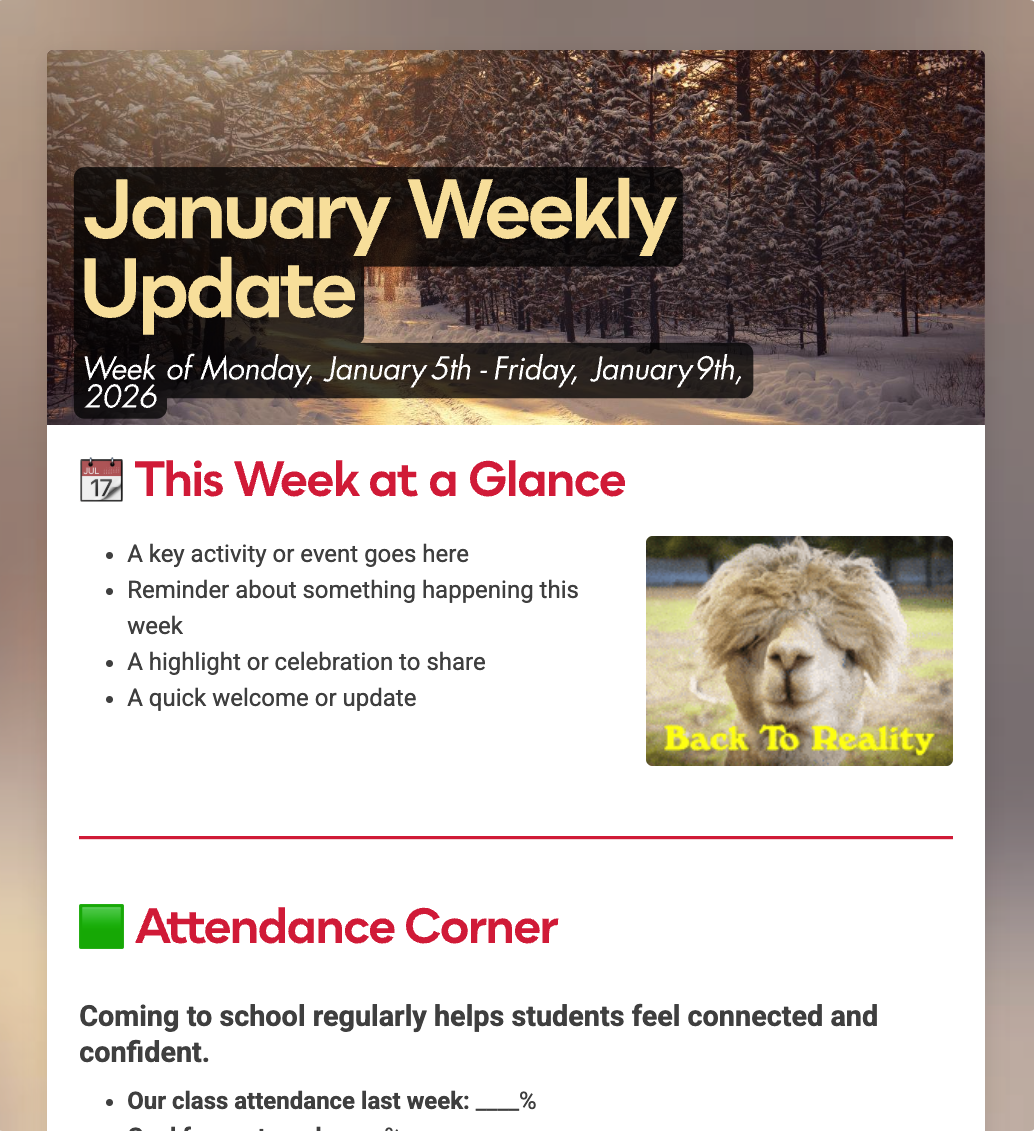 Free January Newsletter Templates for Schools