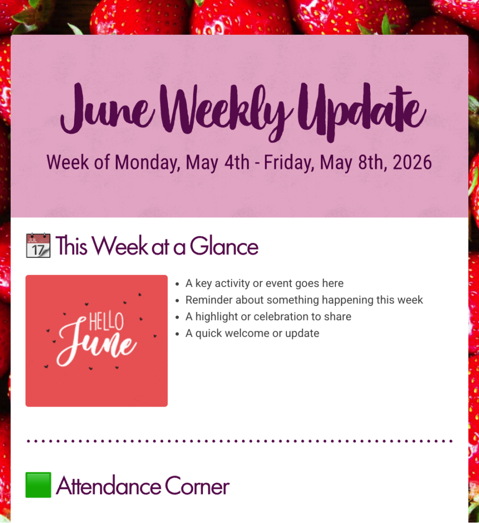 Free June Newsletter Templates for Schools