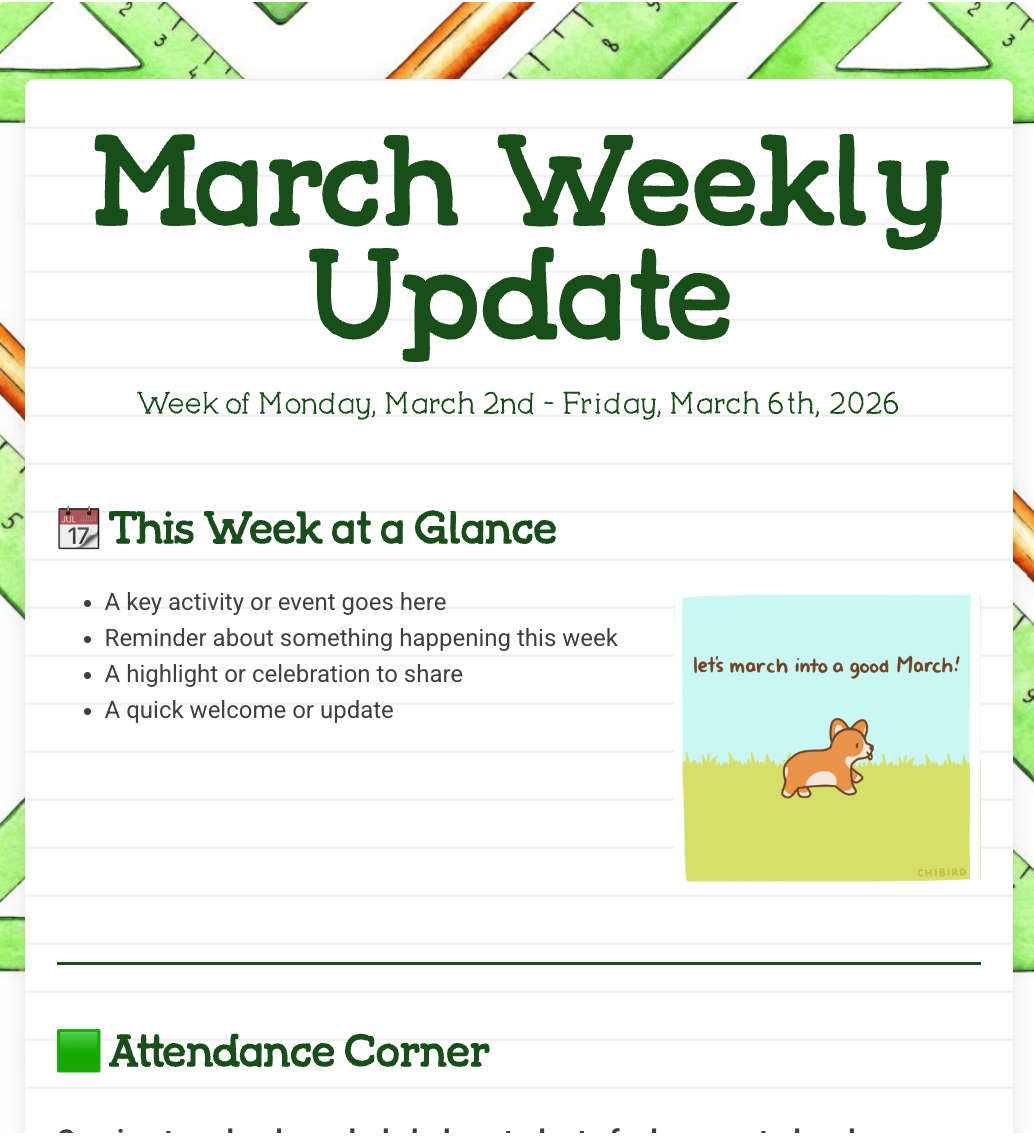 Free March Newsletter Templates for Schools