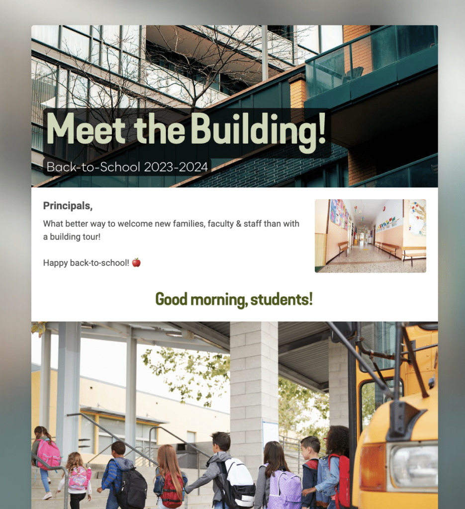 Back2School Jitters? Send a 'Meet the Building' Smore Newsletter