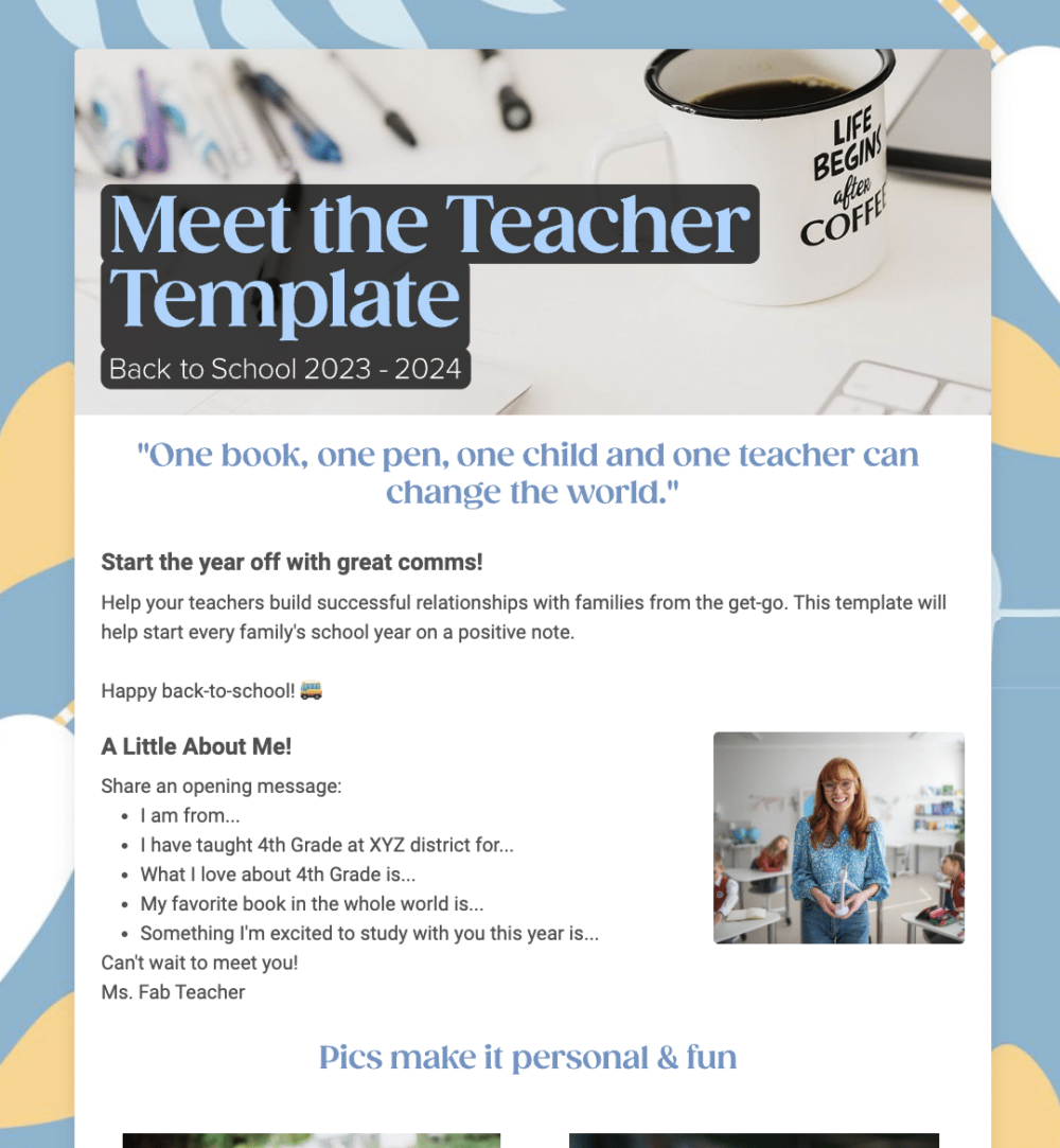 Smore Newsletter Builder for Educators - Sign Up For Free