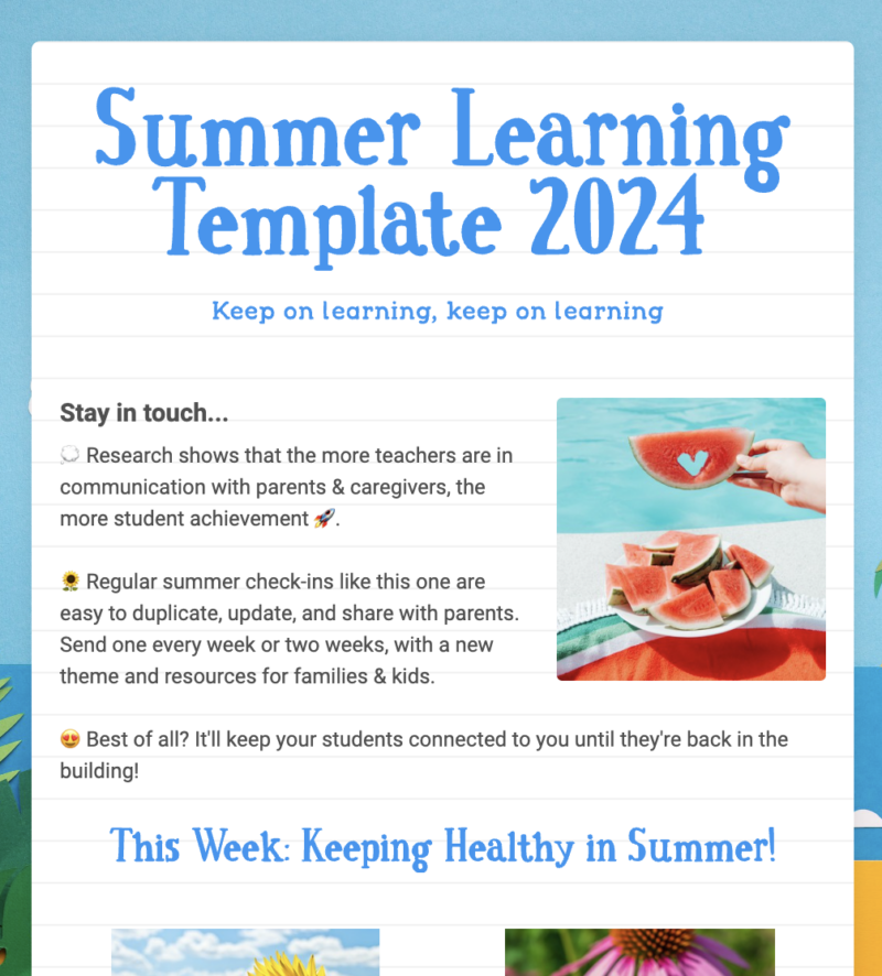 Smore Newsletter Templates - Summer Create Summer Newsletters