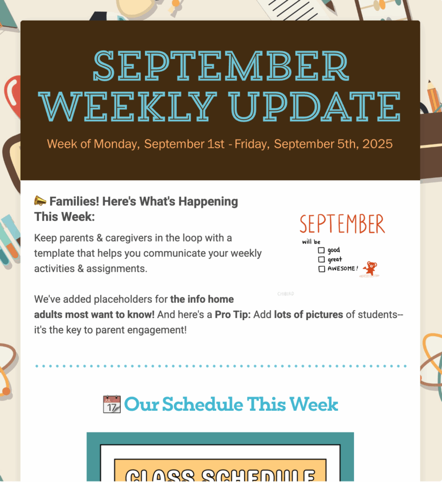 Free September Newsletter Templates for Schools