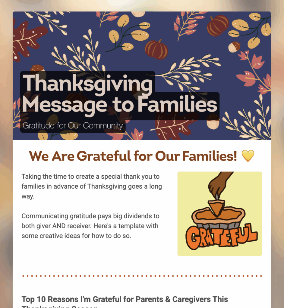 Free November Newsletter Templates for Schools