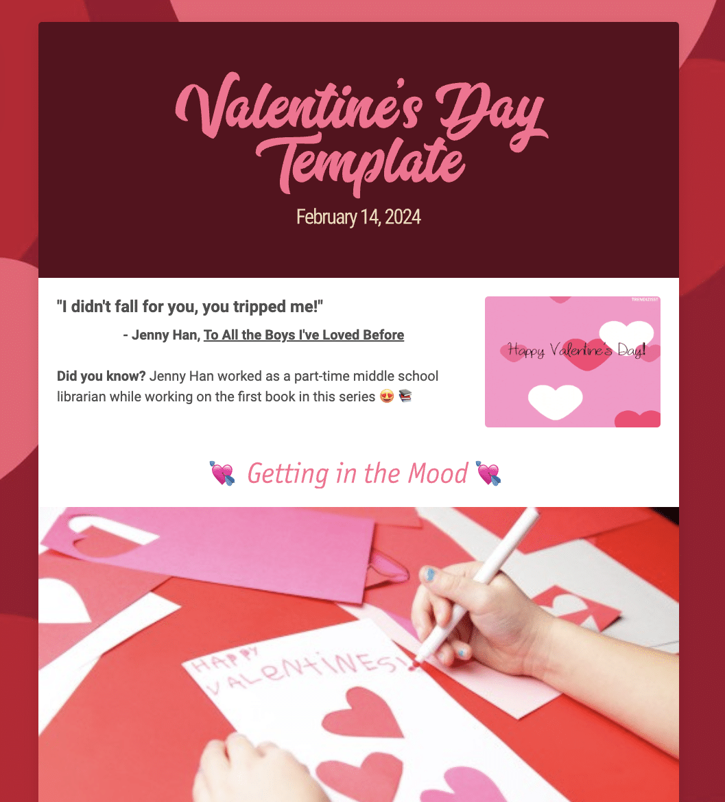 Valentine's Day Template - February Newsletter Ideas | Smore