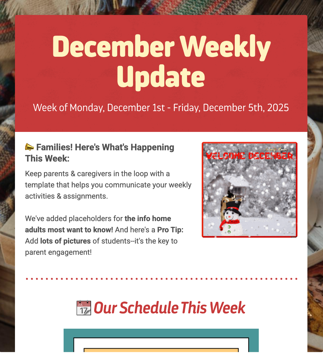December Weekly Update 2025 - Smore