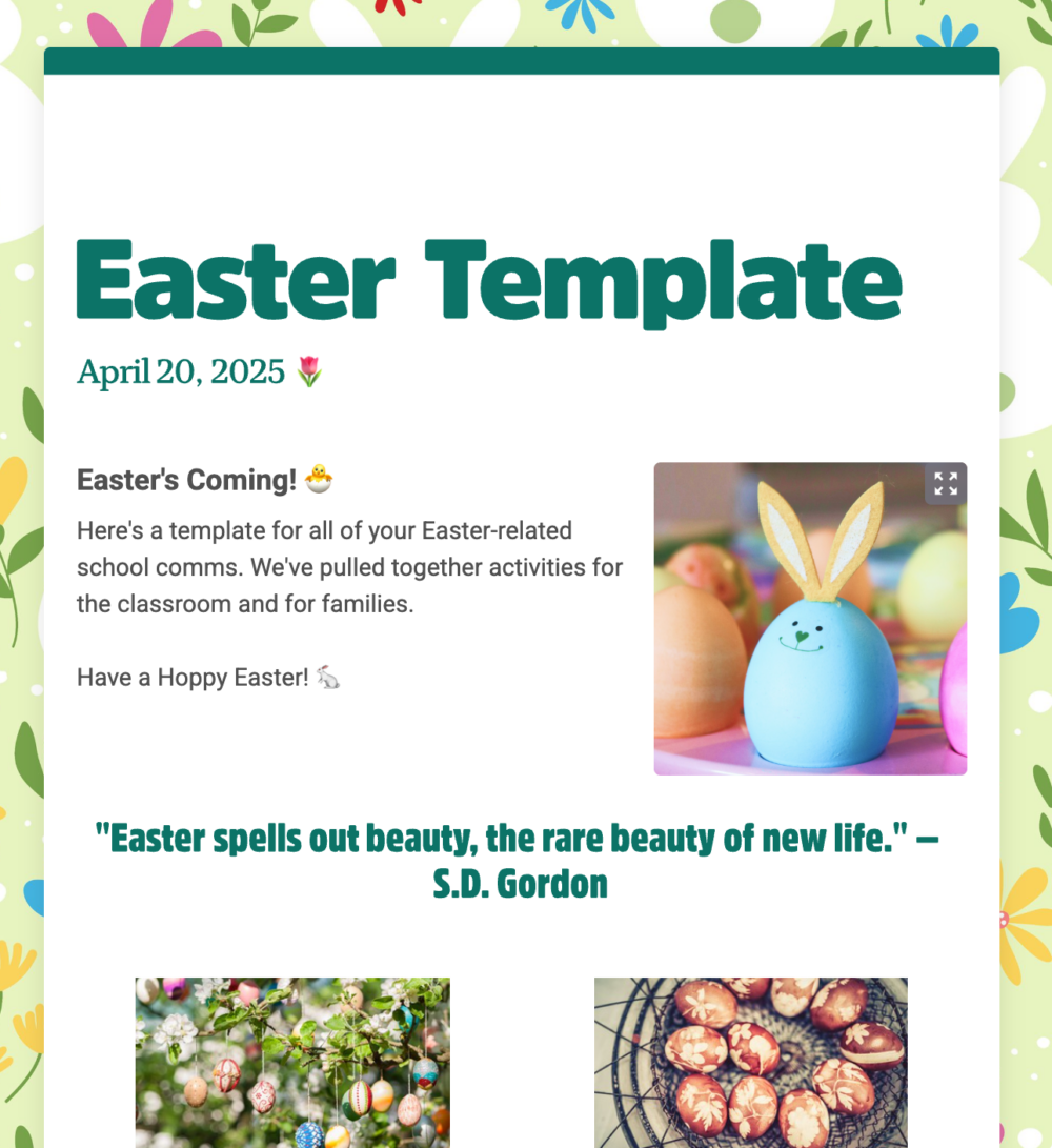 Free April Newsletter Templates for Schools