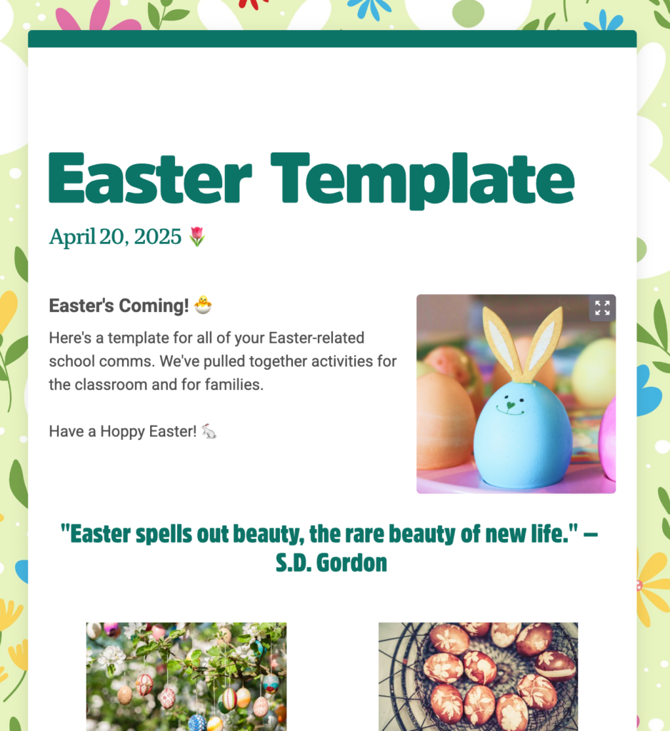 Free April Newsletter Templates for Schools