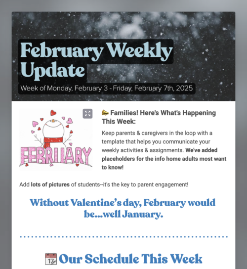 February Newsletter Templates