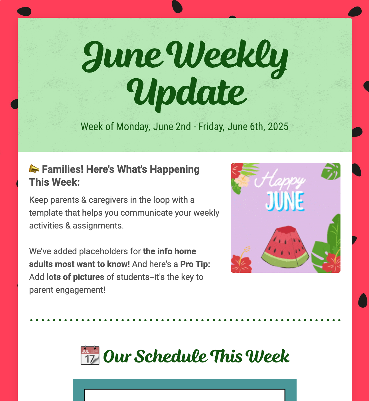Free June Newsletter Templates for Schools