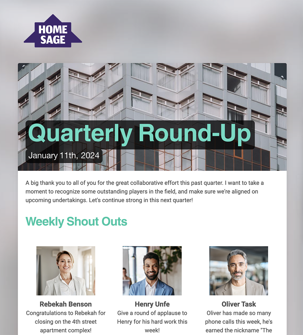 Quarterly Roundup - Newsletter Template Ideas | Smore