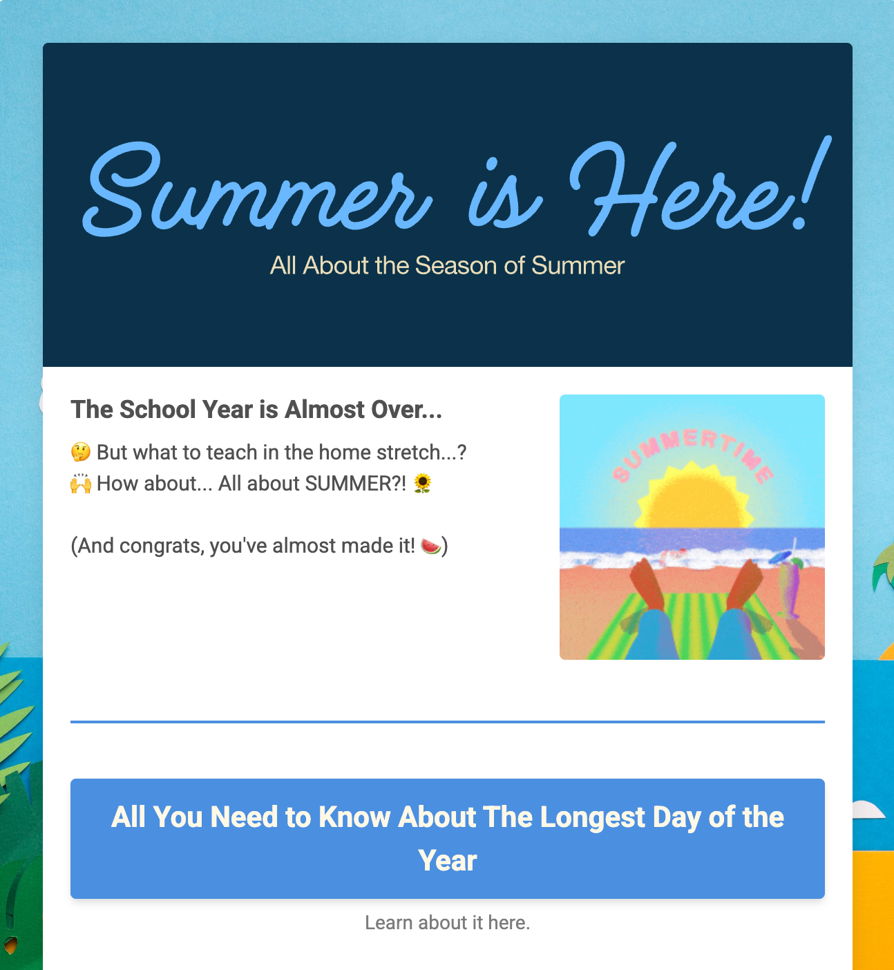 Summer is Here! - Smore
