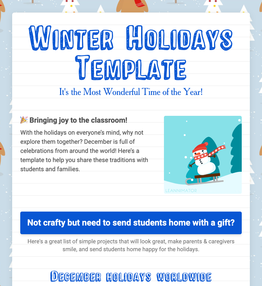 Winter Holidays Template - Smore